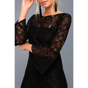 BB Dakota | Dresses | Bb Dakota Dress Billie Black Lace Bell Sleeve ...